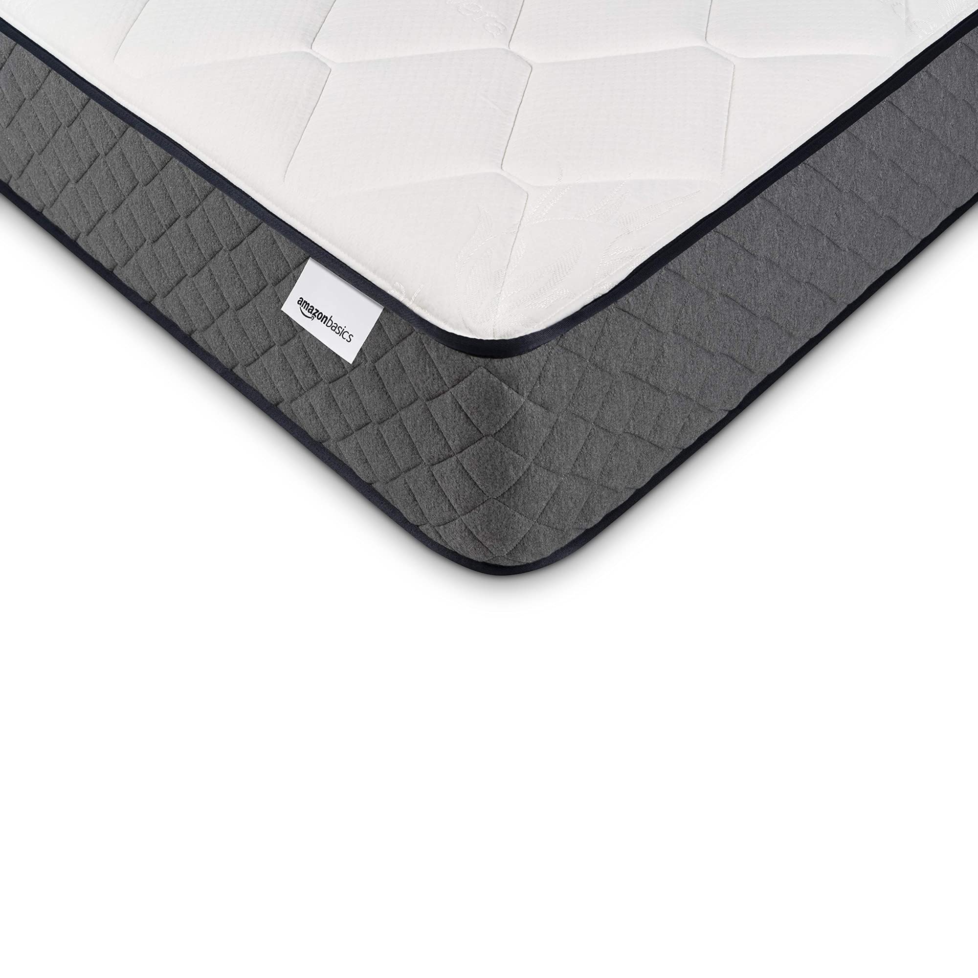 Amazon Basics Memory Foam Mattress, Full Size Mattress, Hybrid, 12 Inch, Medium Feel, Motion Isolation Springs, White/Gray
