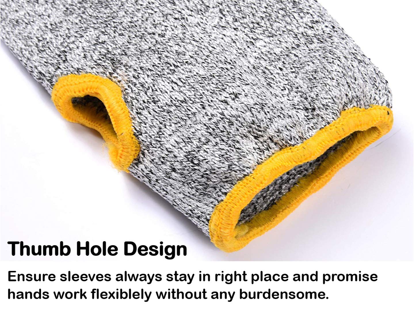 Arm Protection Sleeves, Cut Resistant Sleeves Level 5 Protection, Slash Resistant Anti Abrasion Safety Arm Guards (with thumb hole)