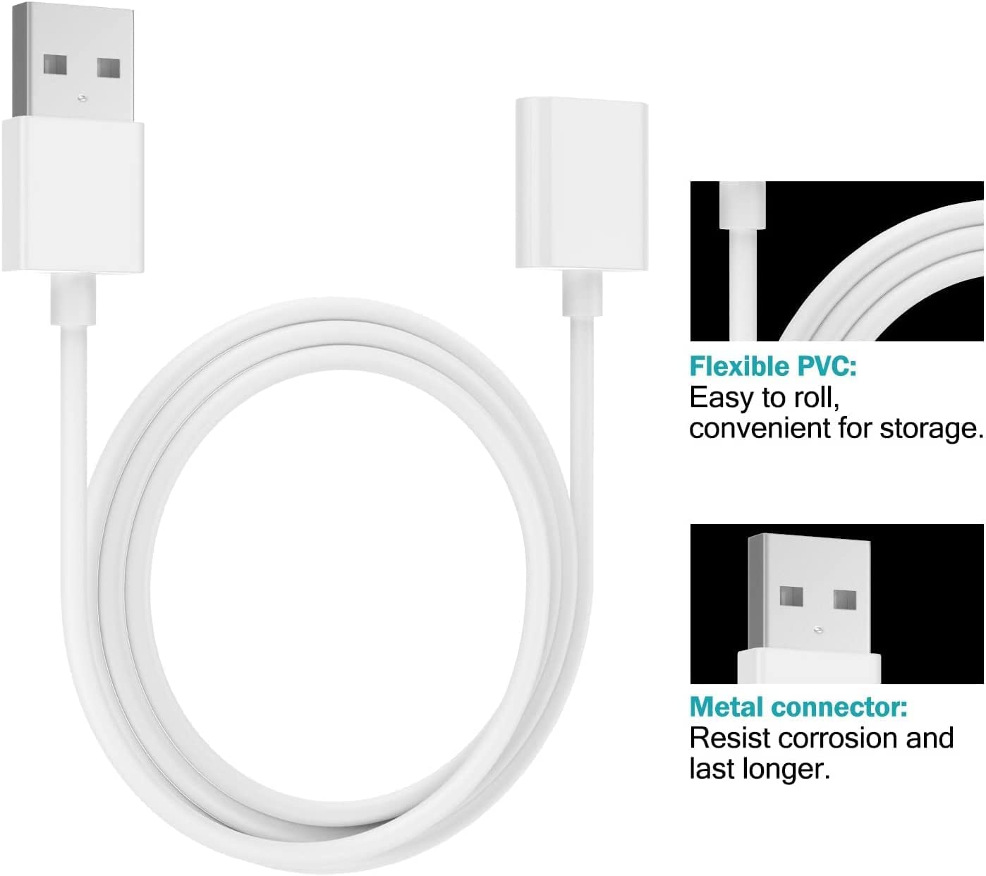 MoKo Charging Adapter Cable Compatible with Apple Pencil 1st, Connector Charger Compatible with iPad Pro 12.9 10.5 9.7 / iPad Air 3 / iPad Mini 5 2019 Pen Accessories, (2 Pack, White)