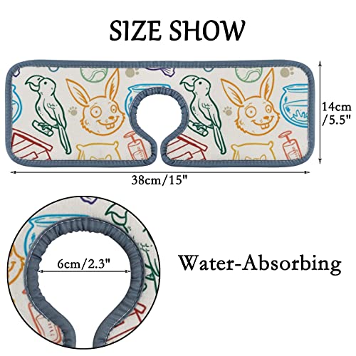 Absorbent Kitchen Faucet Mats 4 Pieces Colorful Pets Funny Faucet Sink Splash Guard Bathroom Counter and RV,Faucet Counter Sink Water Stains Preventer