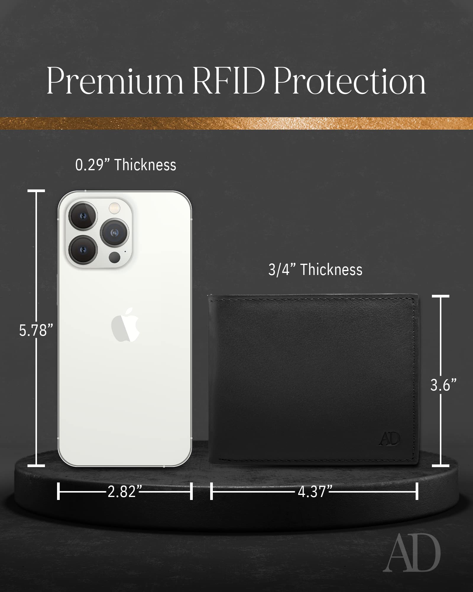 Access Denied Slim Leather Bifold Wallets For Men - Minimalist Mens Wallet RFID Blocking Card Holder With ID Window Gifts For Men