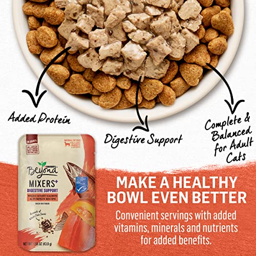 Purina Beyond Natural Cat Food Complement, Mixers+ Digestive Support Wild Salmon & Pumpkin Recipe - (16) 1.55 oz. Pouches