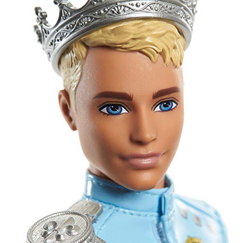 Barbie Princess Adventure Prince Ken Doll (12-inch) Wearing Jacket, Jeans and Crown, Makes a Great Gift for 3 to 7 Year Olds