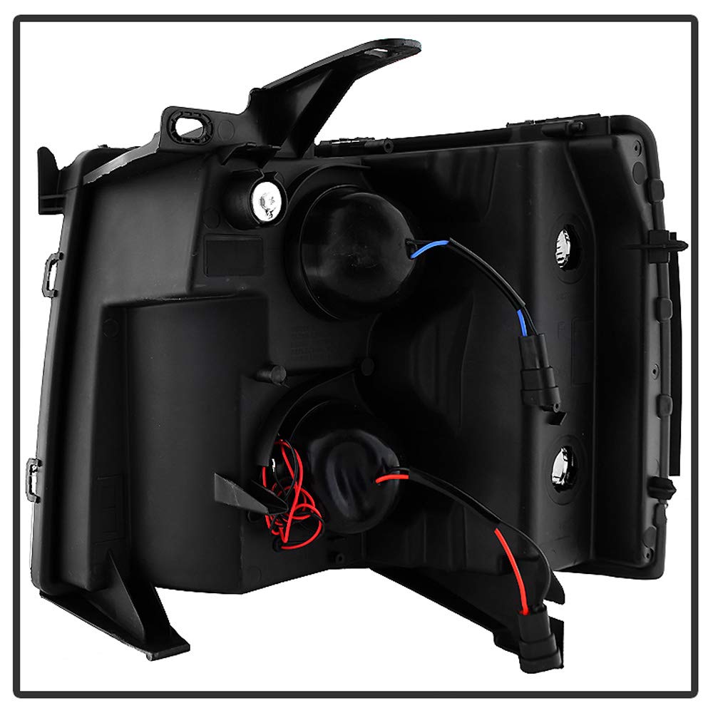 ACANII - For 2007-2013 Chevy Silverado 1500 2500 3500 Black Housing LED Tube Projector Headlights Headlamps Left+Right