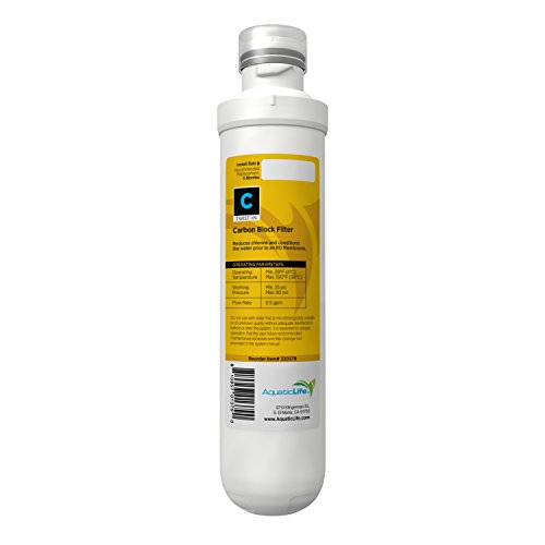 AQUATICLIFE Twist-in 100 GPD 4-Stage Ro Unit (Sediment, Carbon Block, Membrane, Deionization)