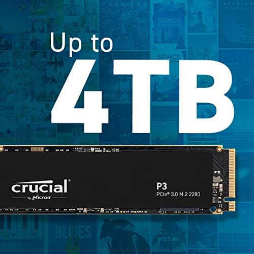 Crucial P3 4TB PCIe Gen3 3D NAND NVMe M.2 SSD, up to 3500MB/s - CT4000P3SSD8