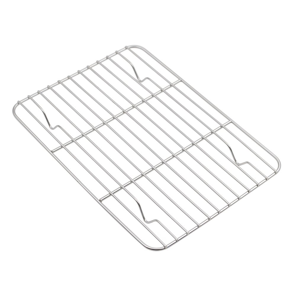 Aspire Baking Sheet with Rack Set, Stainless Steel Cookie Sheet and Cooling Rack, 9.5 Inch X 7 Inch X 1 Inch