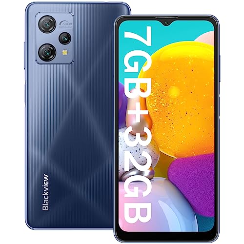 Blackview Unlocked Phones A53, 7GB+32GB 1TB TF, 5080mAh Battery+OTG, Android 12, 6.52 inch HD+, 4G Dual SIM, Face ID, GPS, 12MP Camera, 3.5mm Jack, Android Phone Unlocked Smartphone|Black…