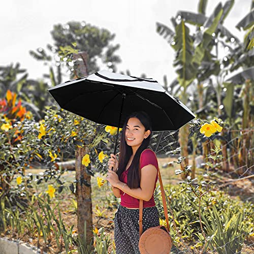 WANLIAN Umbrellas for Sun Umbrella UV Protection,Compact Travel Umbrella,Umbrella for Sun Protection Windproof Waterproof Stick Umbrella Anti-UV Protection Golf Umbrellas (White)