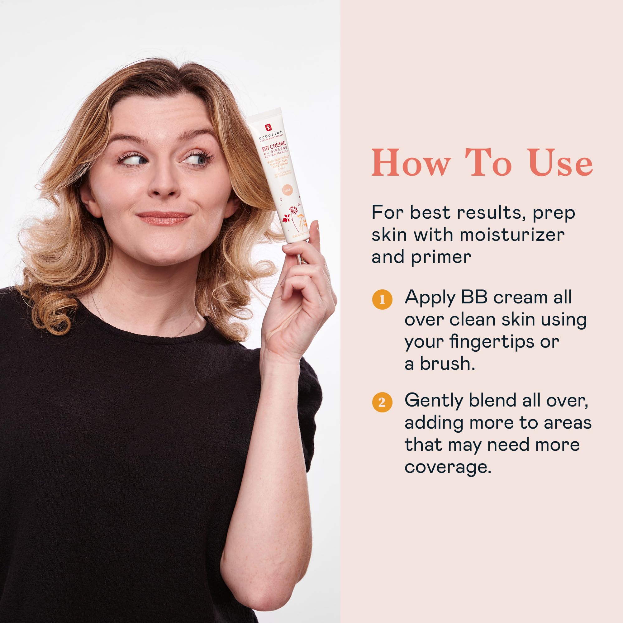 Erborian BB Cream with Ginseng, Fair (Clair) - Lightweight Buildable Coverage with SPF 20 & Ultra-Soft Matte Finish Minimizes Pores & Imperfections - Korean Face Skincare - 1.5 Oz