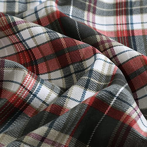 Eddie Bauer - King Comforter Set, Reversible Plaid Alt Down Bedding with Matching Shams, Home Decor for Colder Months (Astoria Red, King)