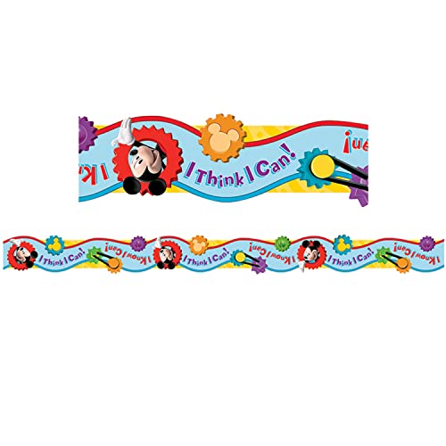 Eureka Disney Mickey Mouse Clubhouse 'I Think I Can' Bulletin Board Trim and Classroom Decoration for Teachers, 12pc, 3.25'' W x 37'' L