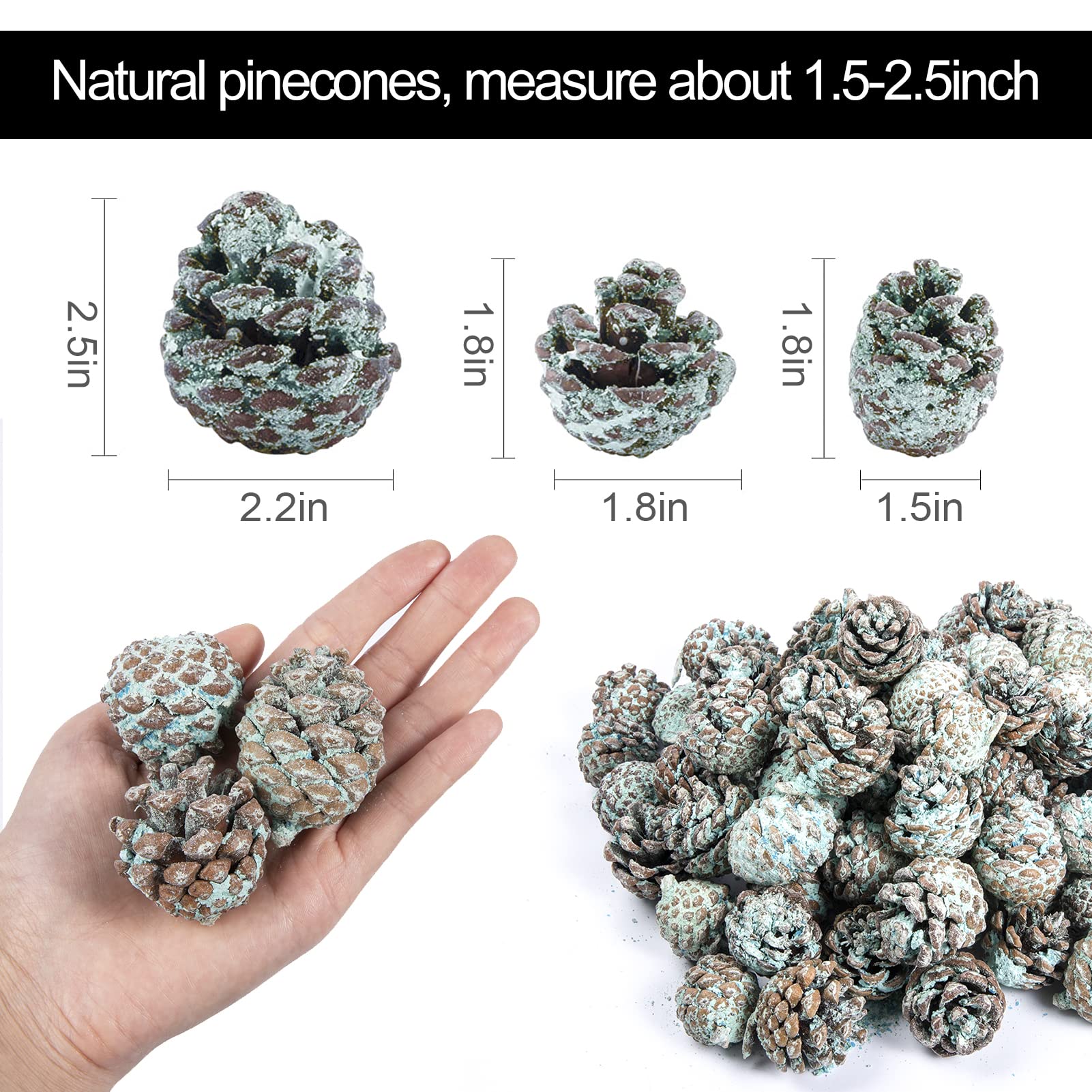 80 Pcs Flame Color Changing Pine Cones- Burning Fireplace Pinecones with Magical Blue-Green Flames for Fireplace Holidays Fire Pit Wood Stove Campfire Color Changing