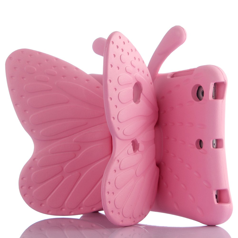 Ipad 5/6/Air/Air 2 Case,ER CHEN(TM) Kids Light Weight Cute Butterfly Design Shock Proof EVA Foam Series Case Compatible for Ipad 5/6/Air/Air 2(Pink)