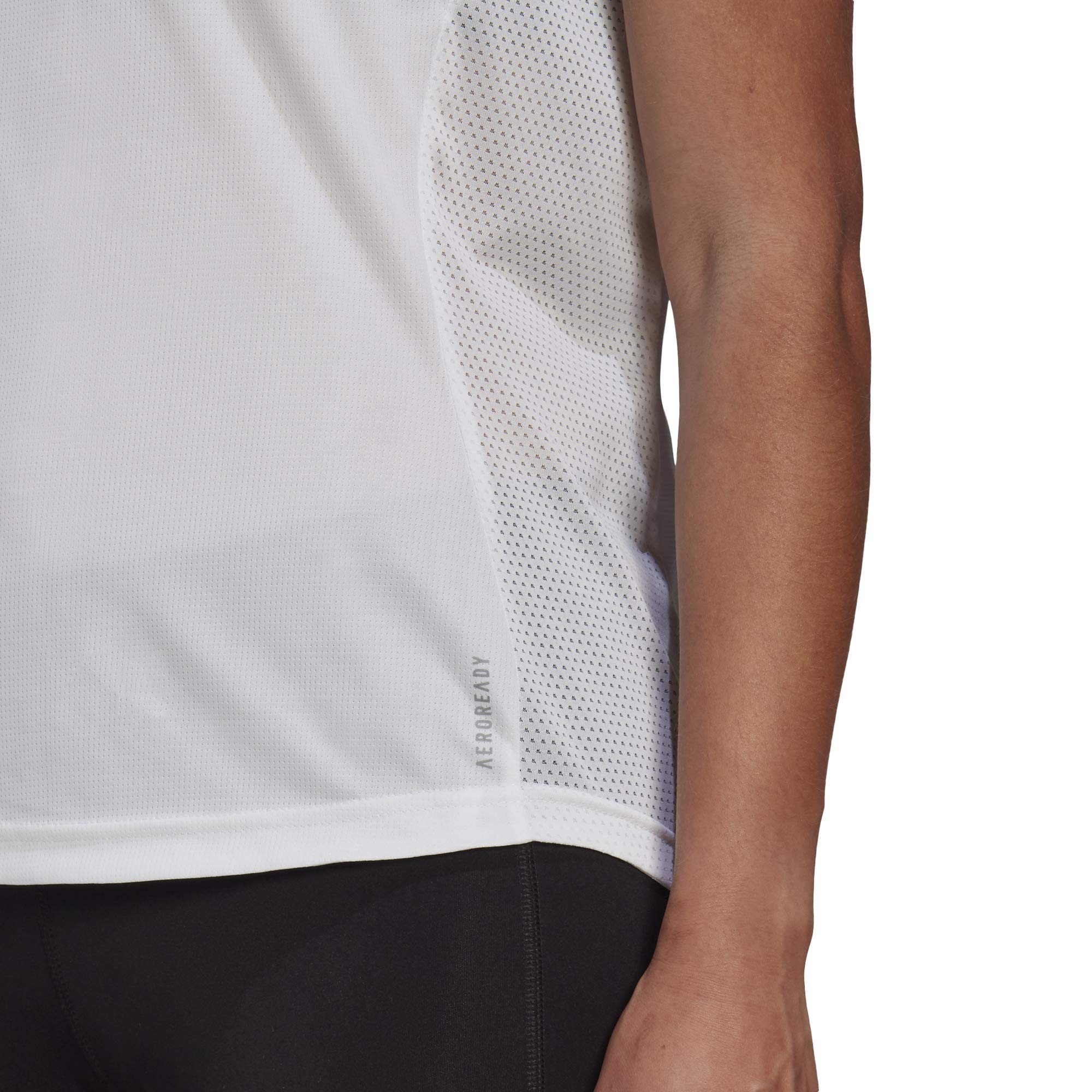 adidas Women's Own The Run Tee, Core White/Black, Large