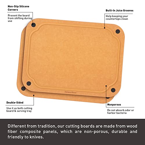 CompactStone all-around chopping board with antiskid feet and juice tank 12.8 * 17.3 * 0.24 L /orange double-sided cut board pro over the sink cutting board