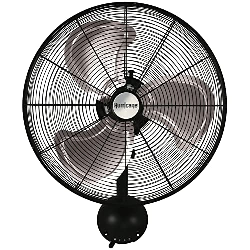 Hurricane Wall Mount Fan - 20 Inch, Pro Series, High Velocity, Heavy Duty Metal Wall Mount Fan for Industrial, Commercial, Residential, and Greenhouse Use - ETL Listed, Black