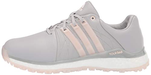 adidas Women's Tour360 XT Spikeless Golf Shoe Glory Grey/Pink Tint/Silver Metallic 9 M