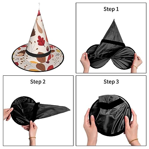 EVANEM Nature Hedgehog 2 Pcs Halloween Witch Hats With Led Lights Halloween Decorations Hat For Women Glowing Witch Hat