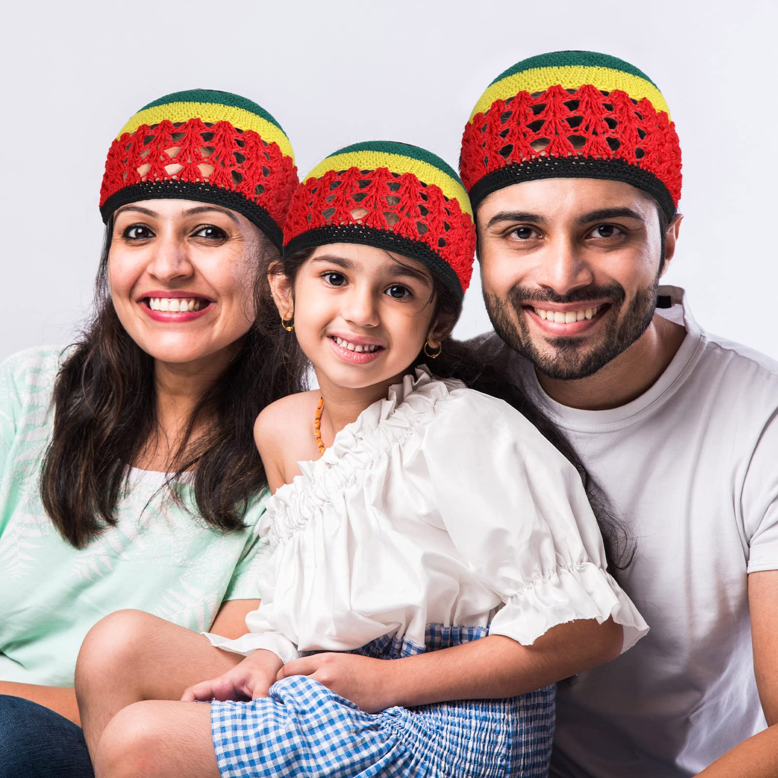 6 Pieces Kufi Hats for Men and Women Colorful Kufi Cap Under Helmet Muslim Hat Crochet Beanie