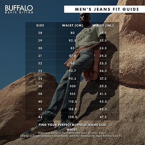 Buffalo David Bitton Men's Slim Ash Jeans, Sandblasted and Worn, 30W x 30L