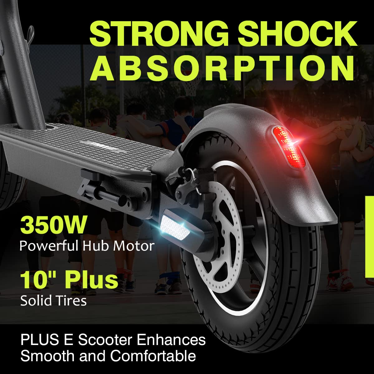 ADVANRIDE Electric Scooter Adults 250lbs UL2272 Certified 10" Solid Tires 19 Miles Range 15.5Mph 350W 36V 7.5Ah Foldable Scooters Electrico para Adultos Commuter Triple Braking System App Lock