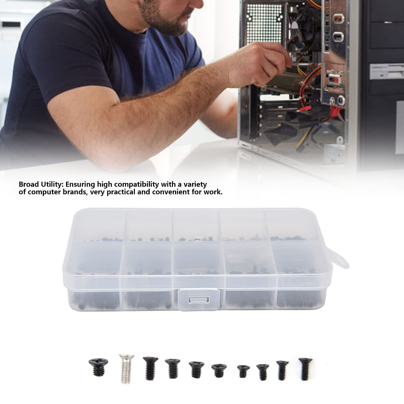 500Pcs Laptop Computer Tiny Replacement Stainless Steel Electronic Screws Kit for Maintenance Repair