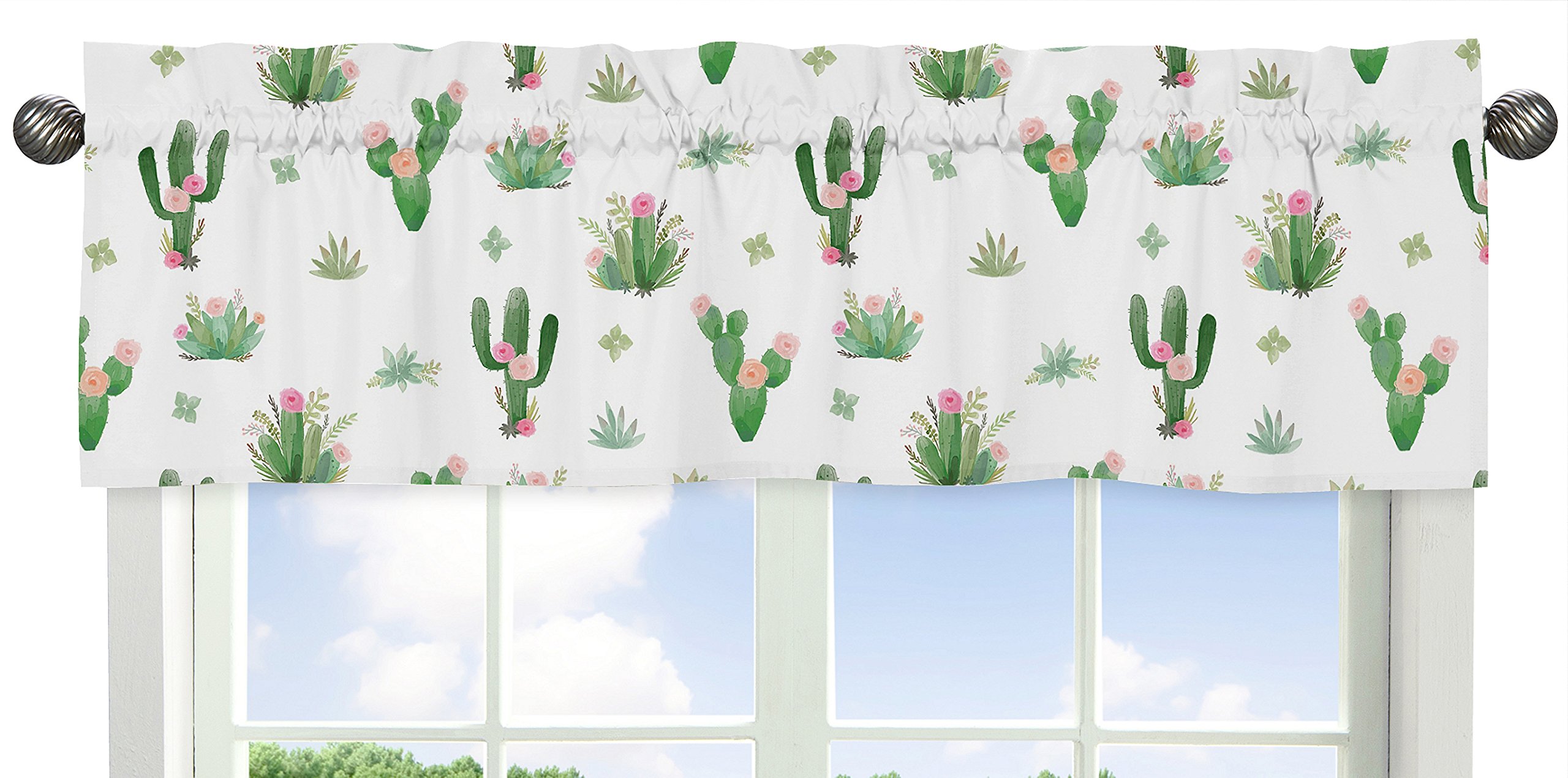 Sweet Jojo Designs Pink and Green Boho Watercolor Cactus Floral Baby Girl Crib Bedding Set 11 Pieces