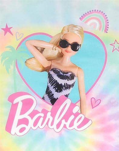 Barbie Swimsuit Girls Kids Doll Logo Tie Dye Swimming Costume 4-5 Years Pink