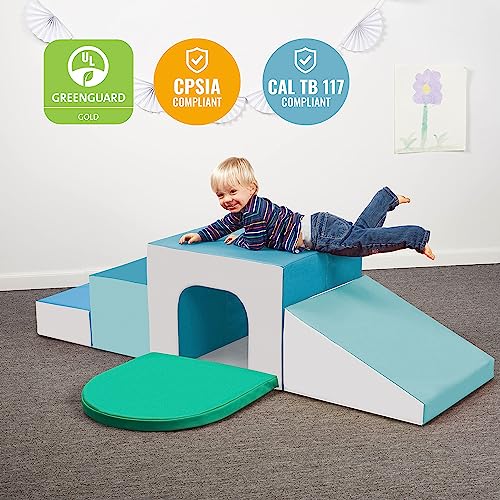 ECR4Kids SoftZone Single Tunnel Maze, Toddler Playset, Contemporary, 6-Piece
