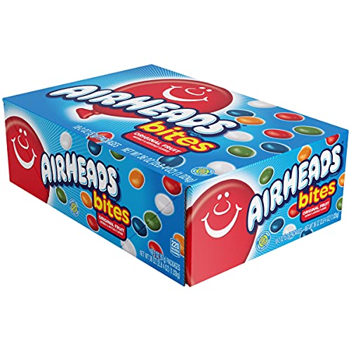Airheads Candy Bites, Assorted Fruit Flavors, Movie Theater, Party, Concessions, 2oz Packs (Box of 18)