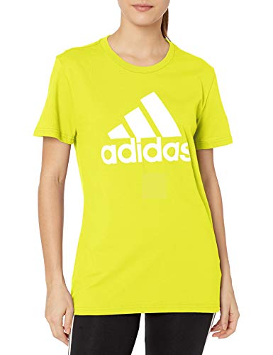adidas Women's Must Haves Badge of Sport Tee, Shock Yellow, XX-Small