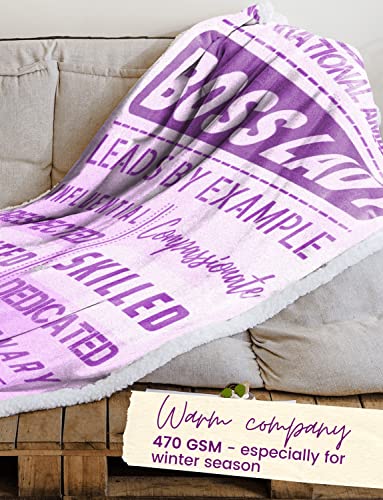 Boss Lady Gifts from Employees, Flannel Plush Blankets (50"x 60") Gift for Women on Boss Day, Birthday, Christmas, Retirement, Fuzzy Soft Bed Flannel Blankets-Difference Maker(Thick Version)