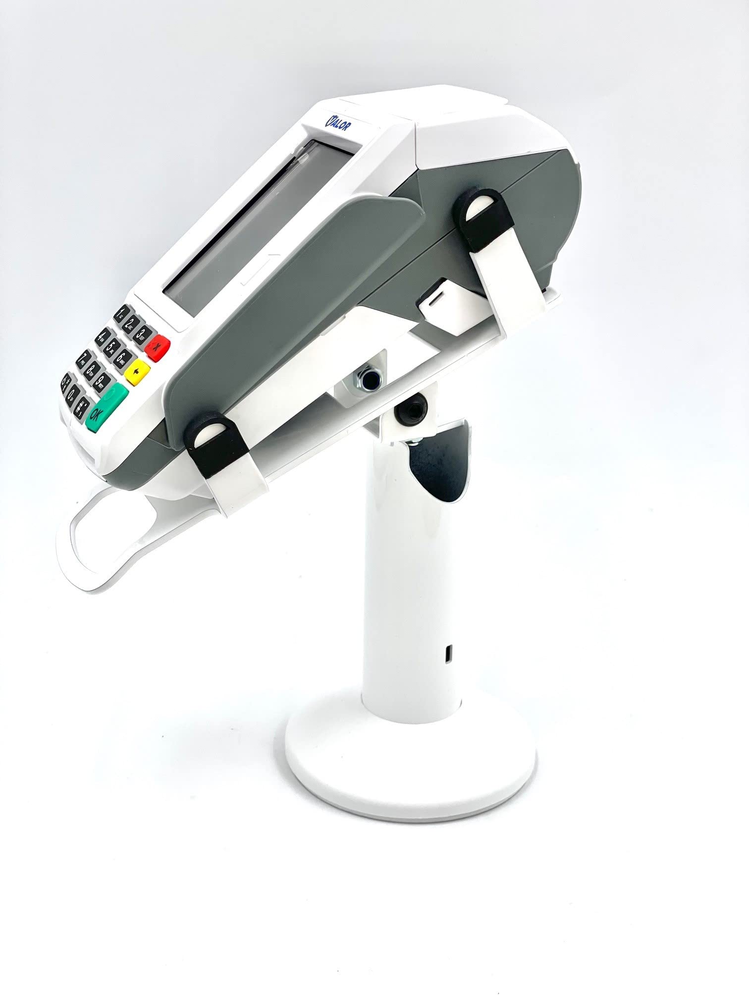 Discount Credit Card Supply DCCStands Valor Paytech VL100 7" Swivel and Tilt Terminal Stand, Screw-in and Adhesive, White…
