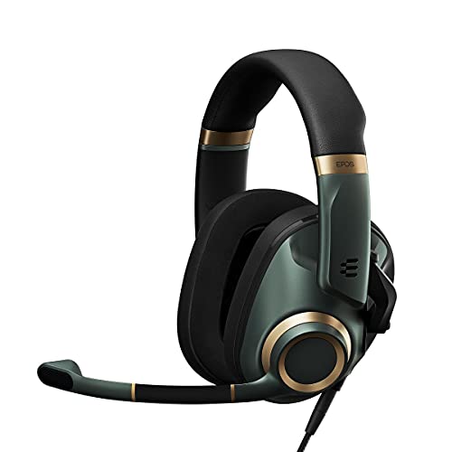 EPOS H6Pro - Closed Acoustic Gaming Headset with Mic - Over-Ear Headset – Lightweight - Lift-to-Mute - Xbox Headset - PS4 Headset - PS5 Headset - PC/Windows Headset - Gaming Accessories (Green)