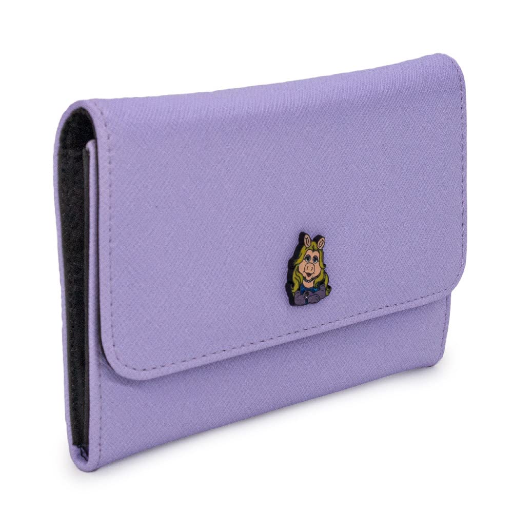 Buckle-Down Disney Wallet, Foldover, The Muppets, Miss Piggy, Violet, Vegan Leather, 6.5" x 4.5"