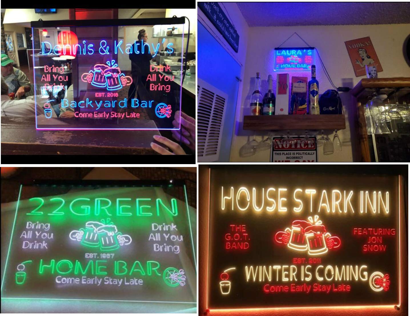 ADVPRO Personalized Your Name Custom Home Bar Beer Established Year Dual Color LED Neon Sign Red & Blue 24 x 16 Inches st6s64-p1-tm-rb