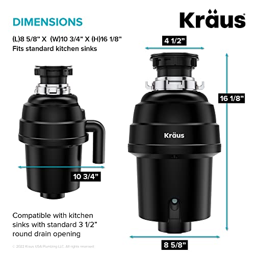 Kraus KGUW2-33MB-100-100, Bellucci Workstation 32 in. Undermount Granite Composite Single Bowl Kitchen Sink in Metallic Black with WasteGuard 1 HP Continuous Feed Garbage Disposal and Accessories