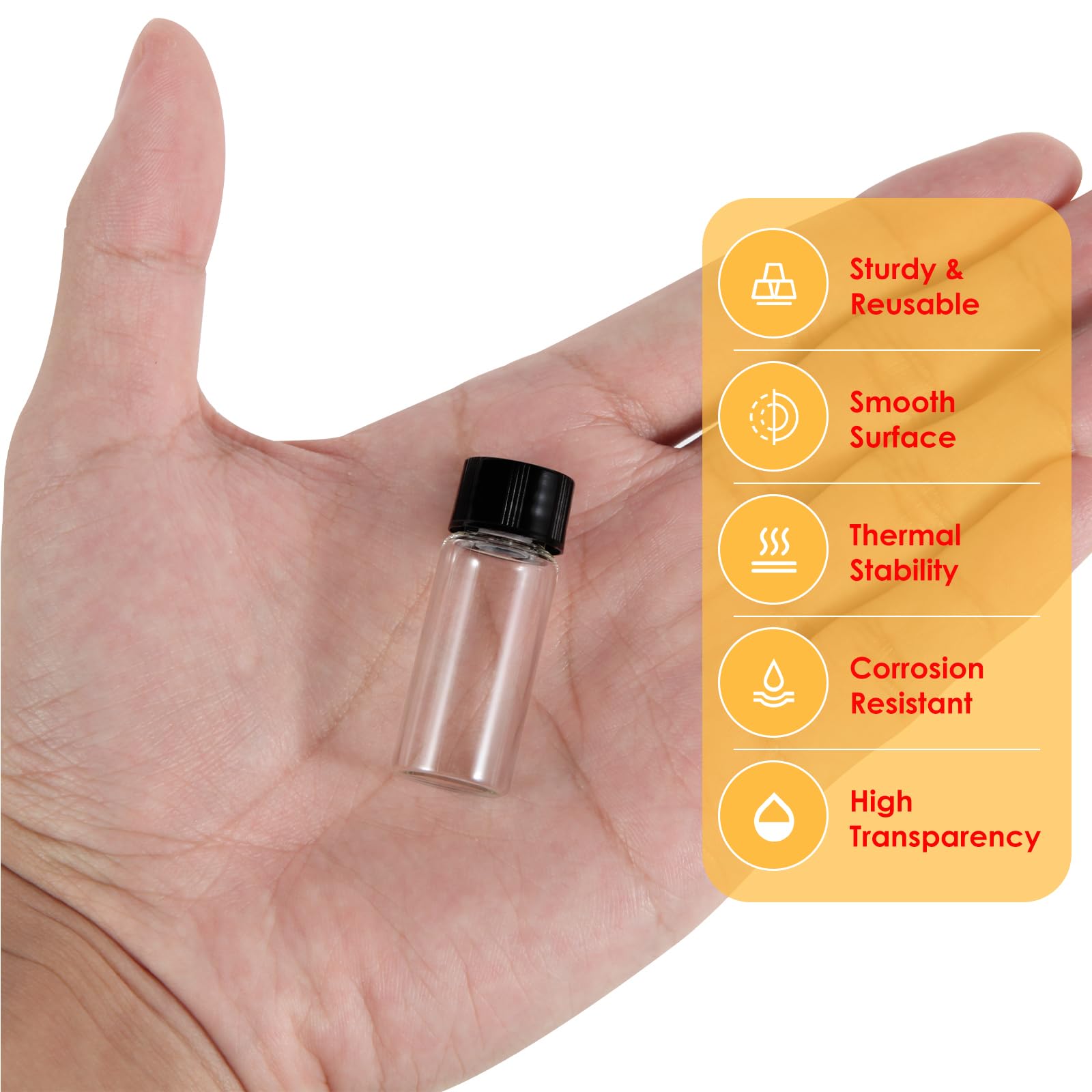 Cadbibe 4ml Clear Glass Vials with Screw Caps and Plastic Stoppers, 1 Dram Small Liquid Sample Vial, Leak-Proof Vial, 12PCS