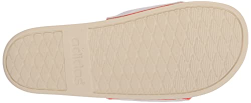 adidas Women's Adilette Comfort Slides Sandal, White/Purple Tint/Wonder White, 8