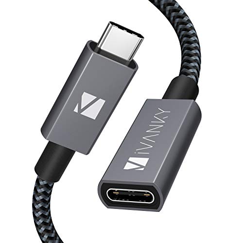 IVANKY USB C Extension Cable 1.5ft [100W, 20Gbps], USB-C 3.1 Gen 2 Male to Female 4K Video Cable, Compatible with MacBook Pro/Air, Samsung, Nintendo Switch and More