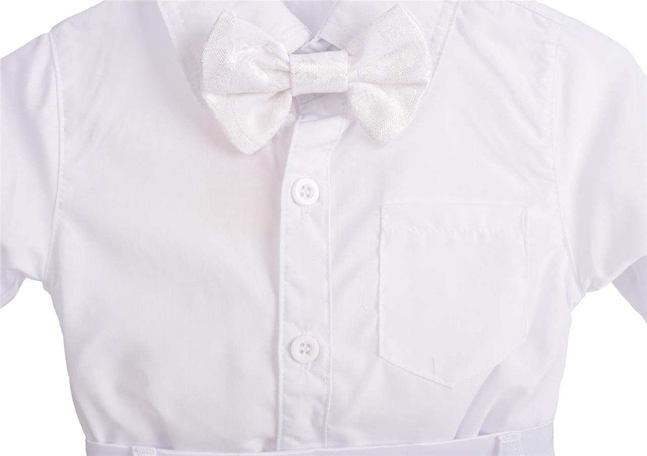 Lito Angels Baby Boys White Suit Christening Clothing Baptism Outfits with Bonnet Long Sleeve Floral Size 9-12 Months