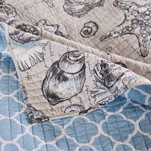 Barefoot Bungalow Cruz Coastal Throw Blanket, 60x50 inches, Linen