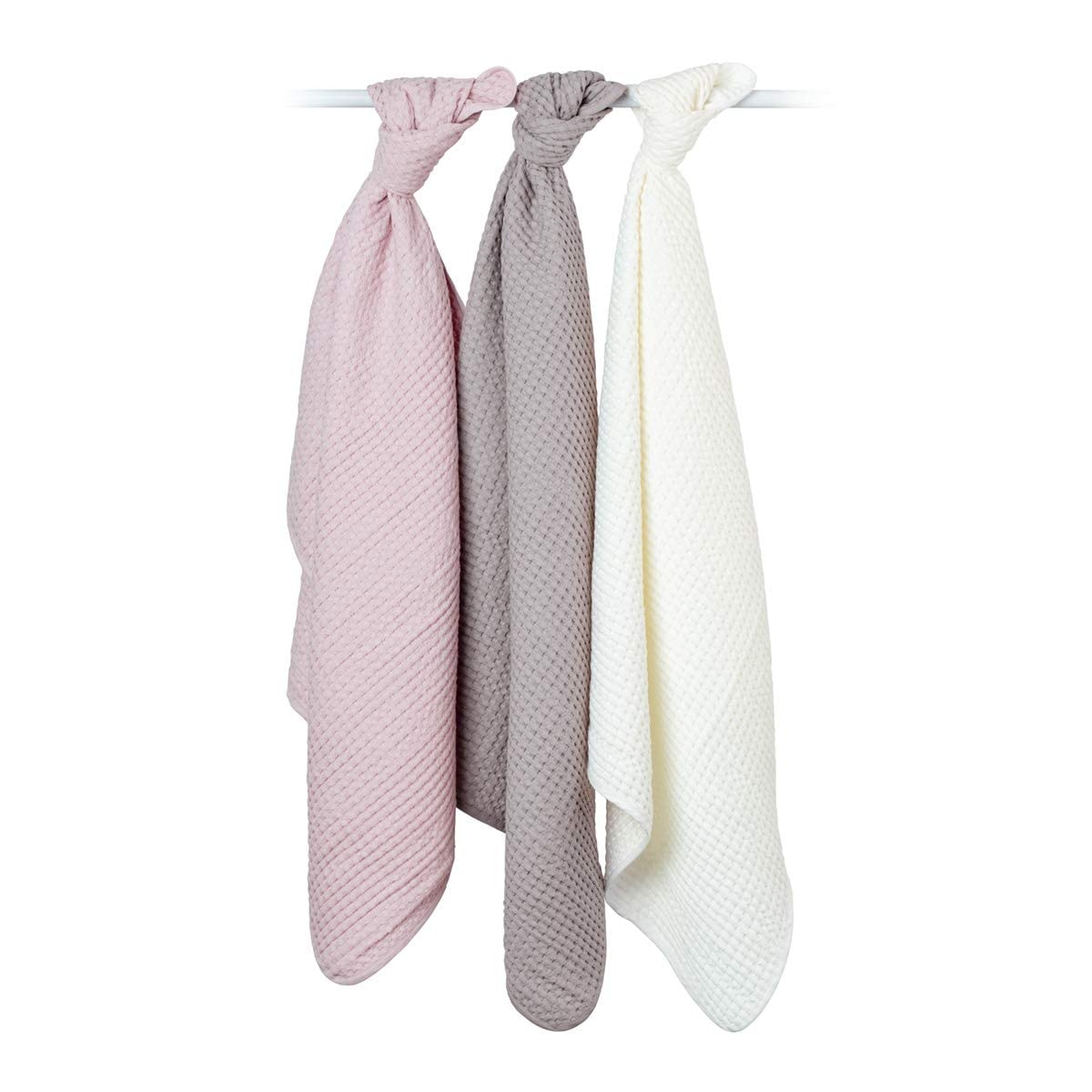 lulujo Soft Cotton Baby Blanket, Waffle Weave (Vanilla)
