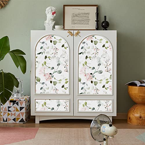 Blooming Wall DPY54 Watercolor Boho Fresh Green Leaves Textured Peel and Stick Wallpaper Self-Adhesive Prepasted Wallpaper