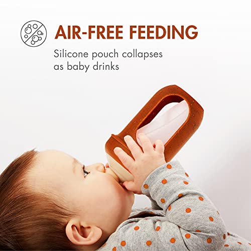 Boon NURSH Reusable Silicone Baby Bottles & NURSH Silicone Straw Conversion Top, Straws for NURSH Baby Bottles & NURSH Silicone Sippy Cup Lid, 6 Months and up