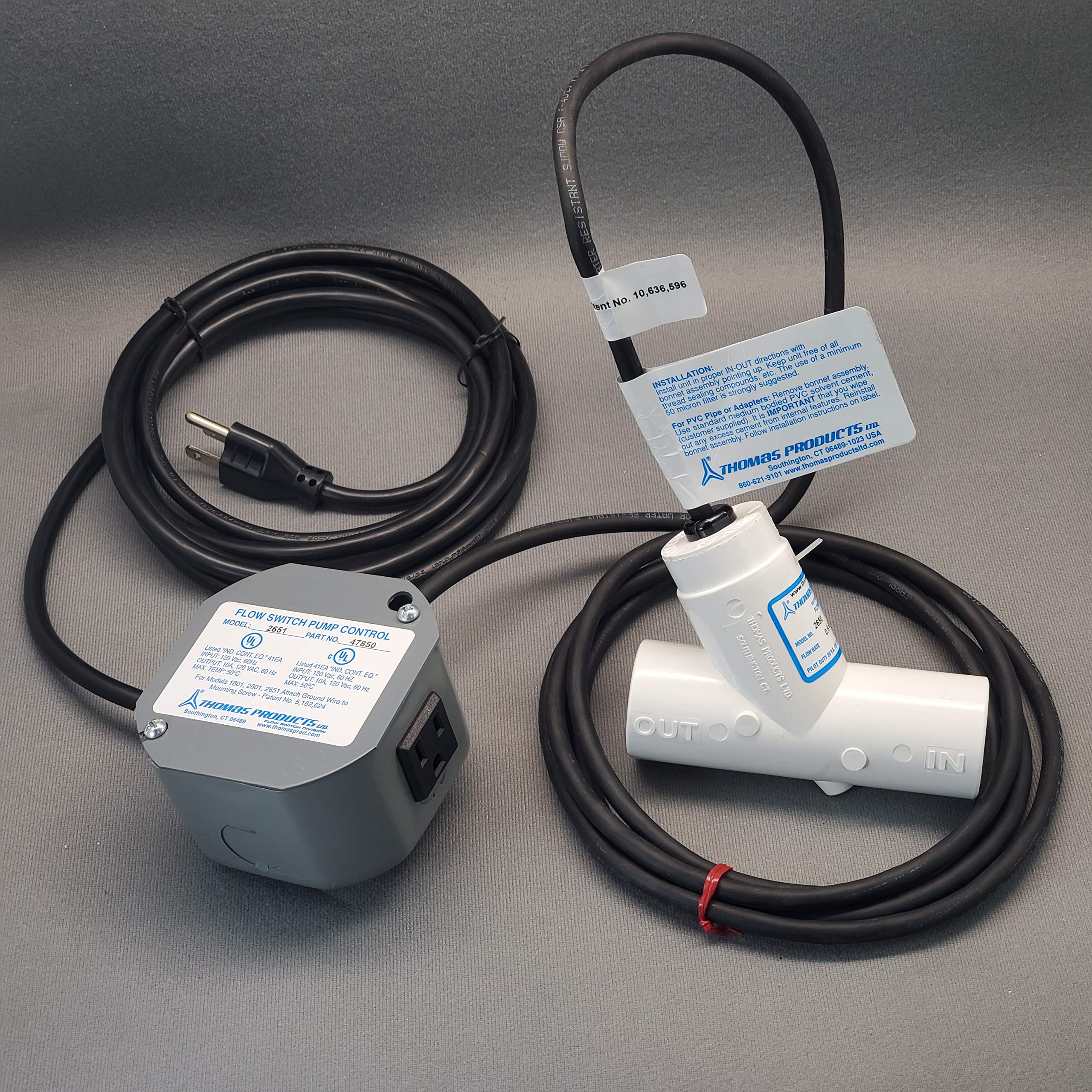 Thomas Products 2651 Series 1" Pump Control On/Off Sensor Switch for Home Water Chlorine Pool Filtration Treatment Tank