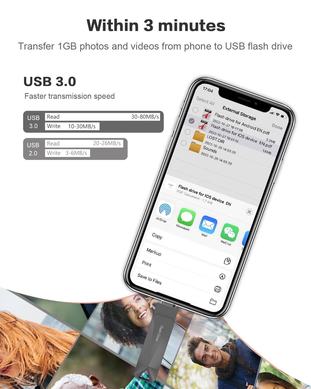 512GB Photo Stick for iPhone, Qainerly USB Flash Drive