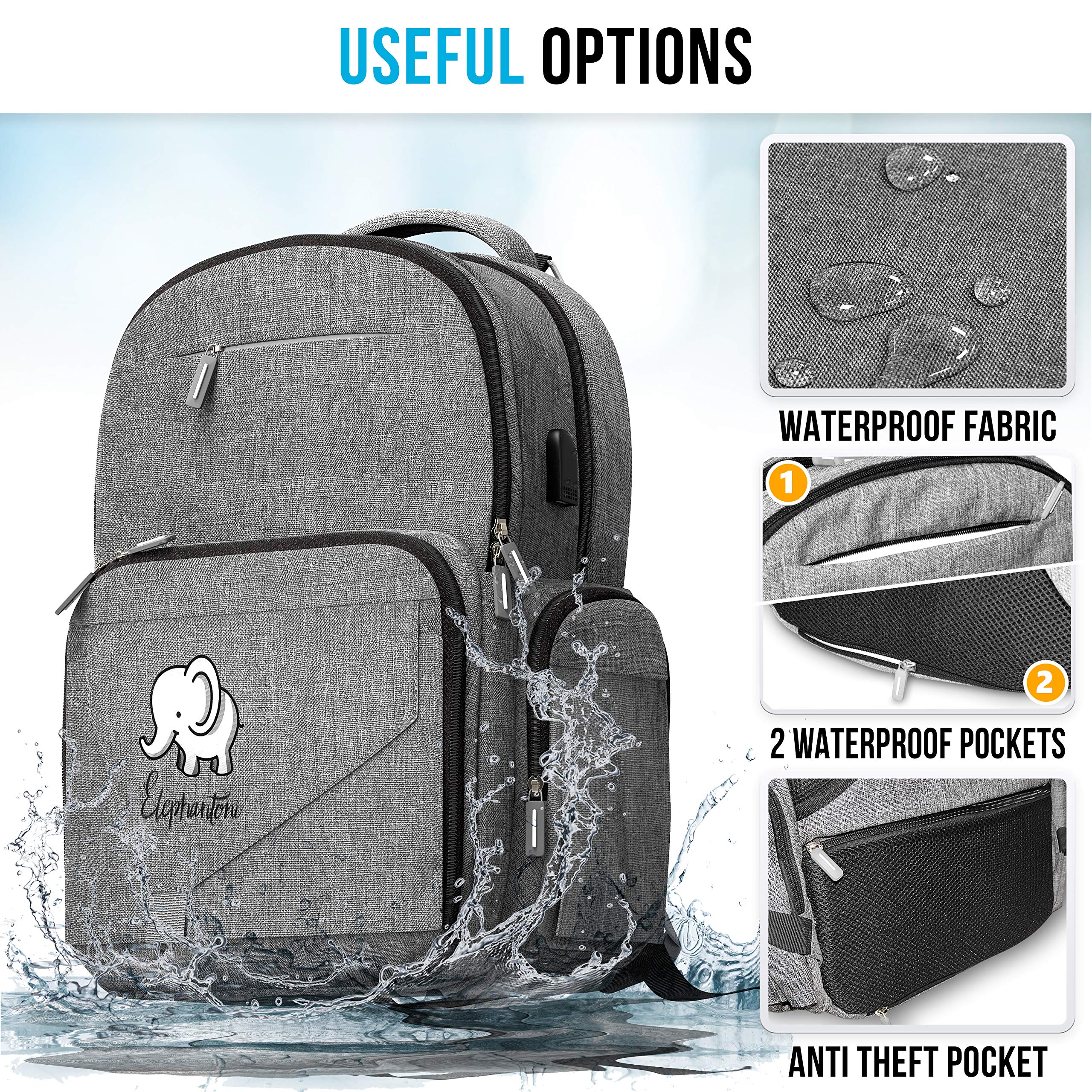 Aeiniweraabbcc Diaper Bag Backpack Baby Bag - Large Diaper Backpack for Mom Dad, Unisex Bag