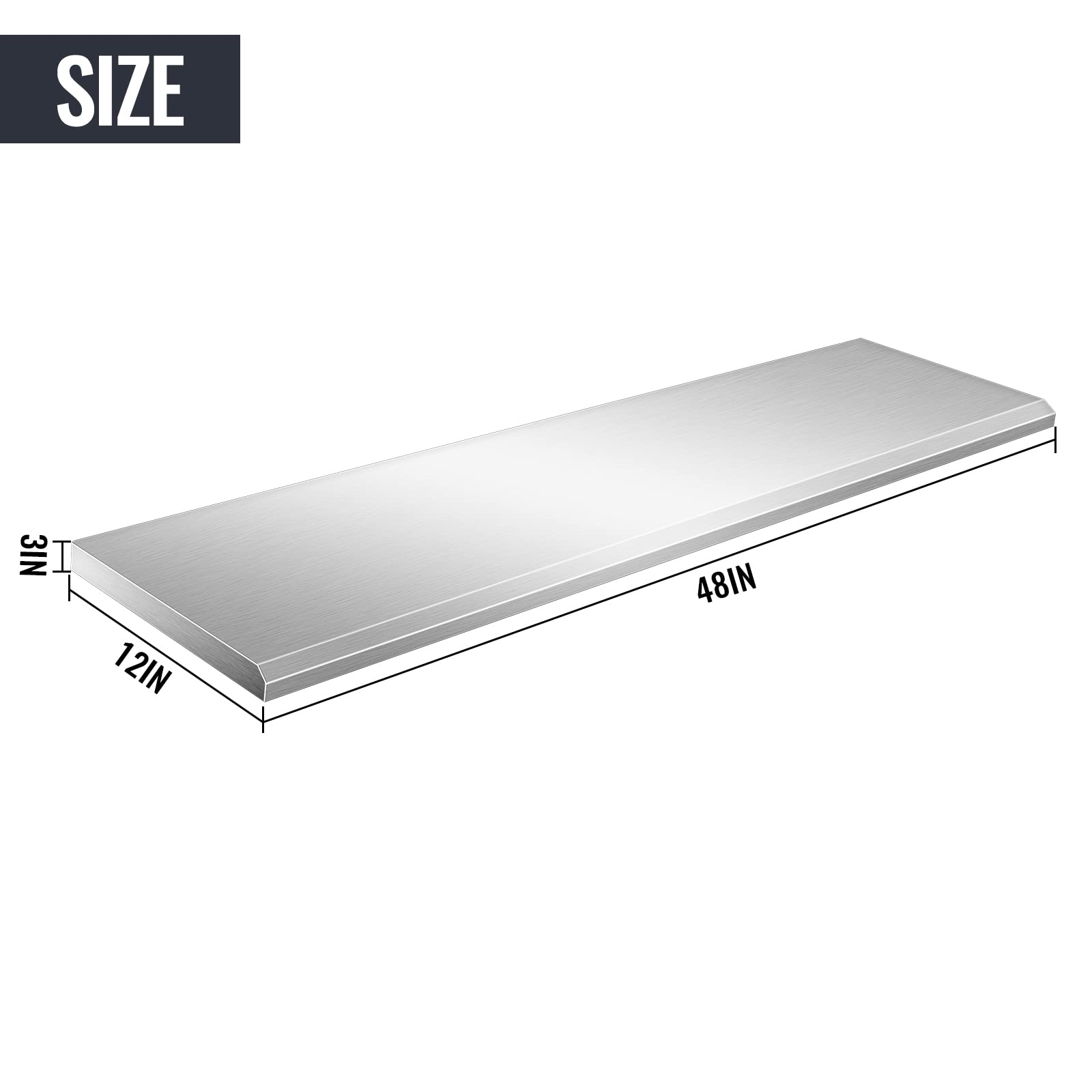 KODOM Concession Shelf 72L x 12W Inch, Stainless Steel Drop Down Folding Serving Food Shelf Stand Serving for Concession Windows